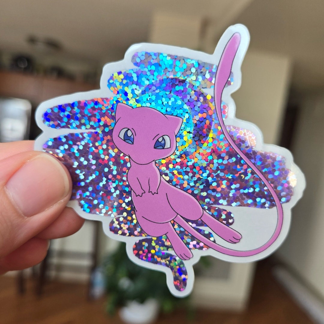 Mew in Space Vinyl Sticker Glitter Pokemon Stickers for Laptops, Water ...