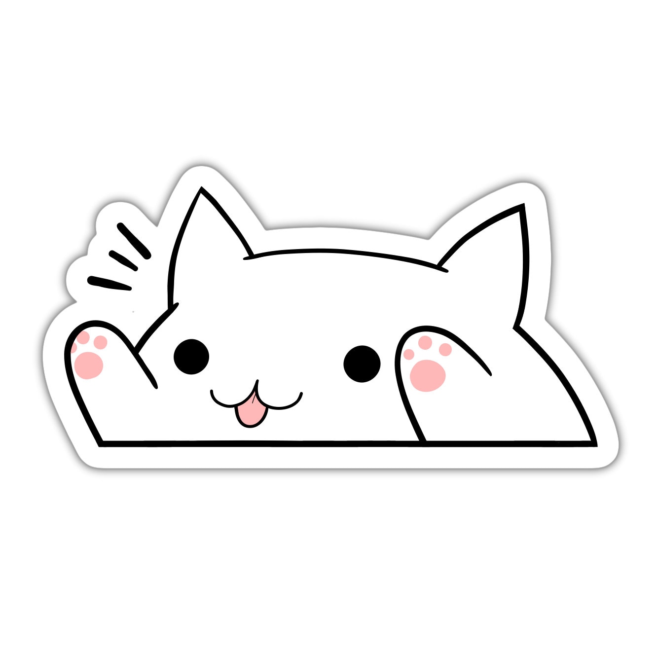 Cute Bongo Cat Vinyl Sticker Funny Meme Stickers for Laptops, Water ...
