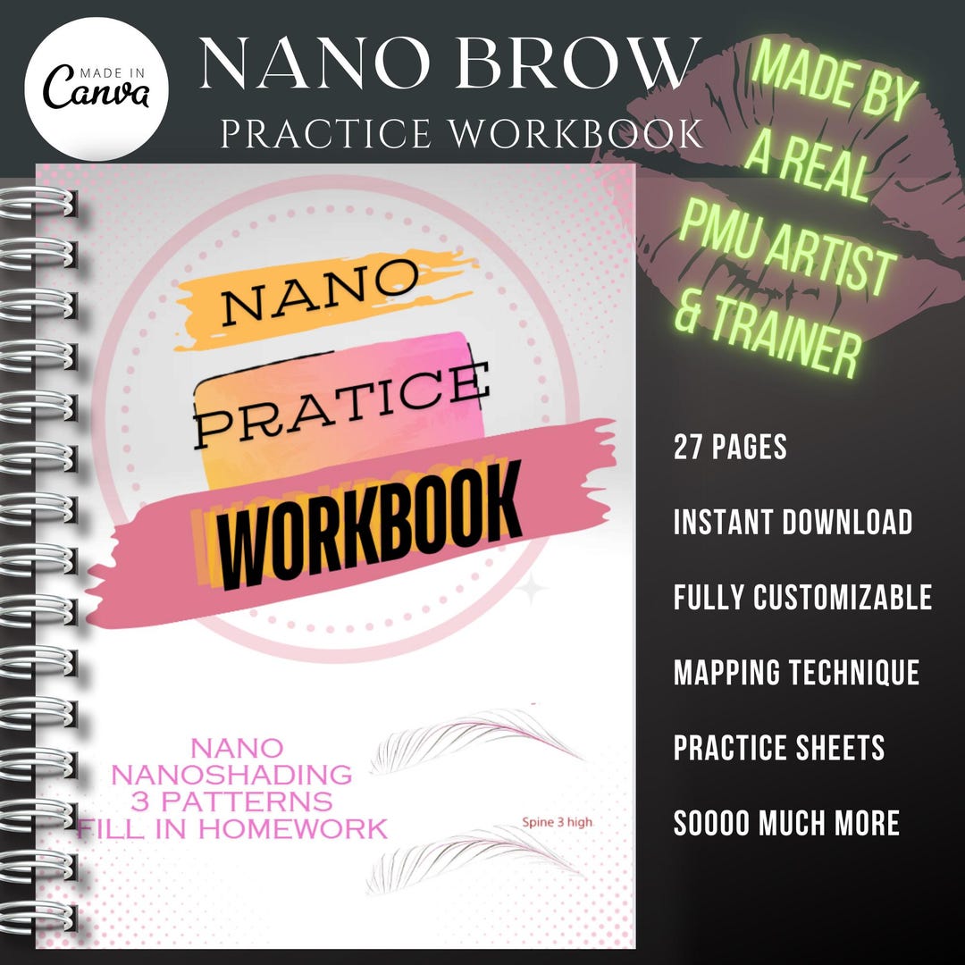 Nano Brow Practice Workbook | Made by A PMU Trainer for Trainers ...