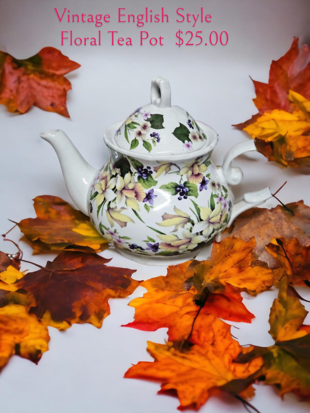 Daffodil Tea Pot Vintage English Style Floral Tea Pot Elegant English ...