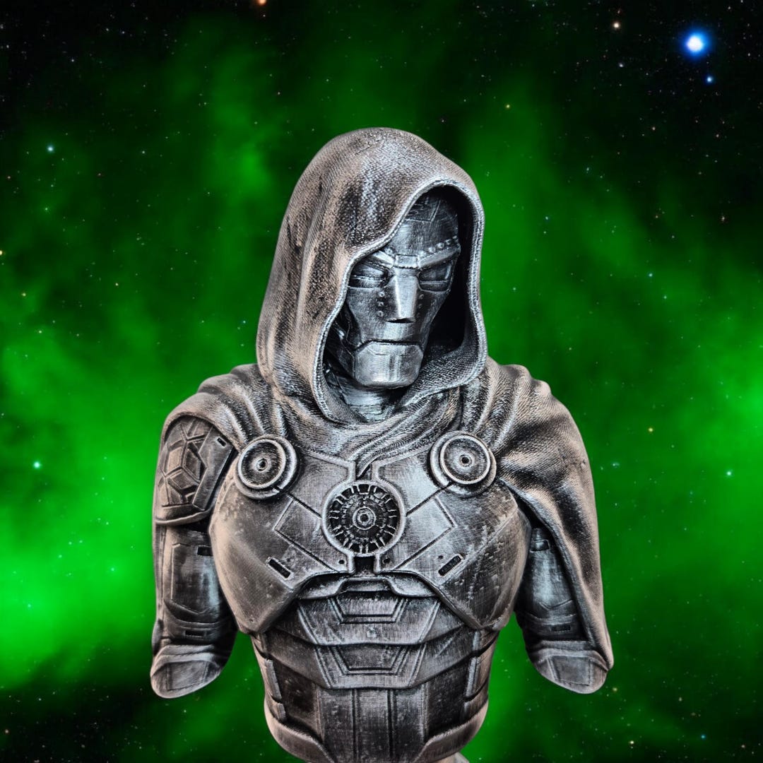 Iron Doom 9 Inch Hand Painted Silver Statue - Etsy