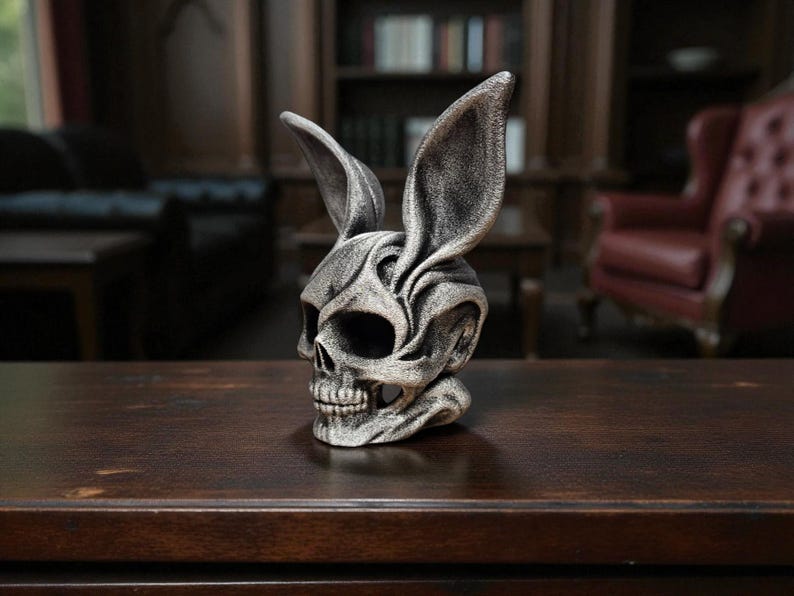 The Hallowed Hare – Hand-painted Skull Bunny Statue (gold or Silver ...