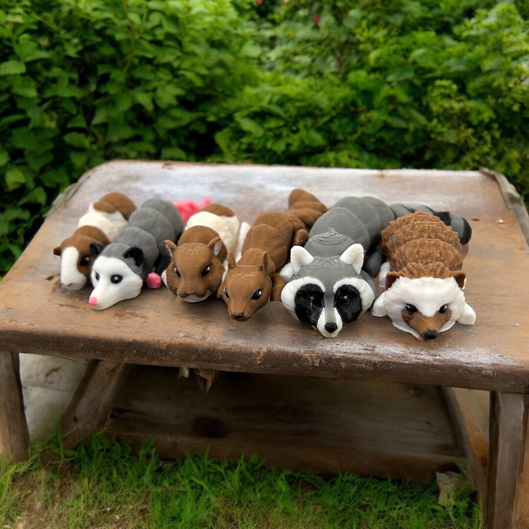 Baby Critters Articulated Fidget Possum Racoon Hedgehog Guinea Pig ...