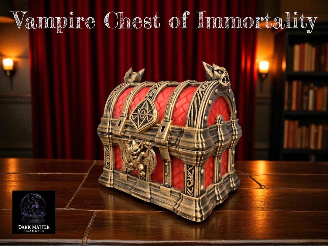 Gothic Vampire Jewelry Box Red Gold Trinket Storage Dark Romantic ...