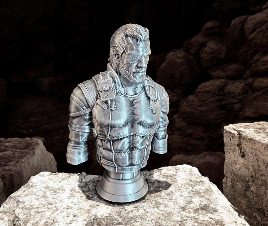 Venom Snake Bust – 8 Inch Hand-painted Silver PLA 3D Printed Statue | Metal Gear Solid - Etsy