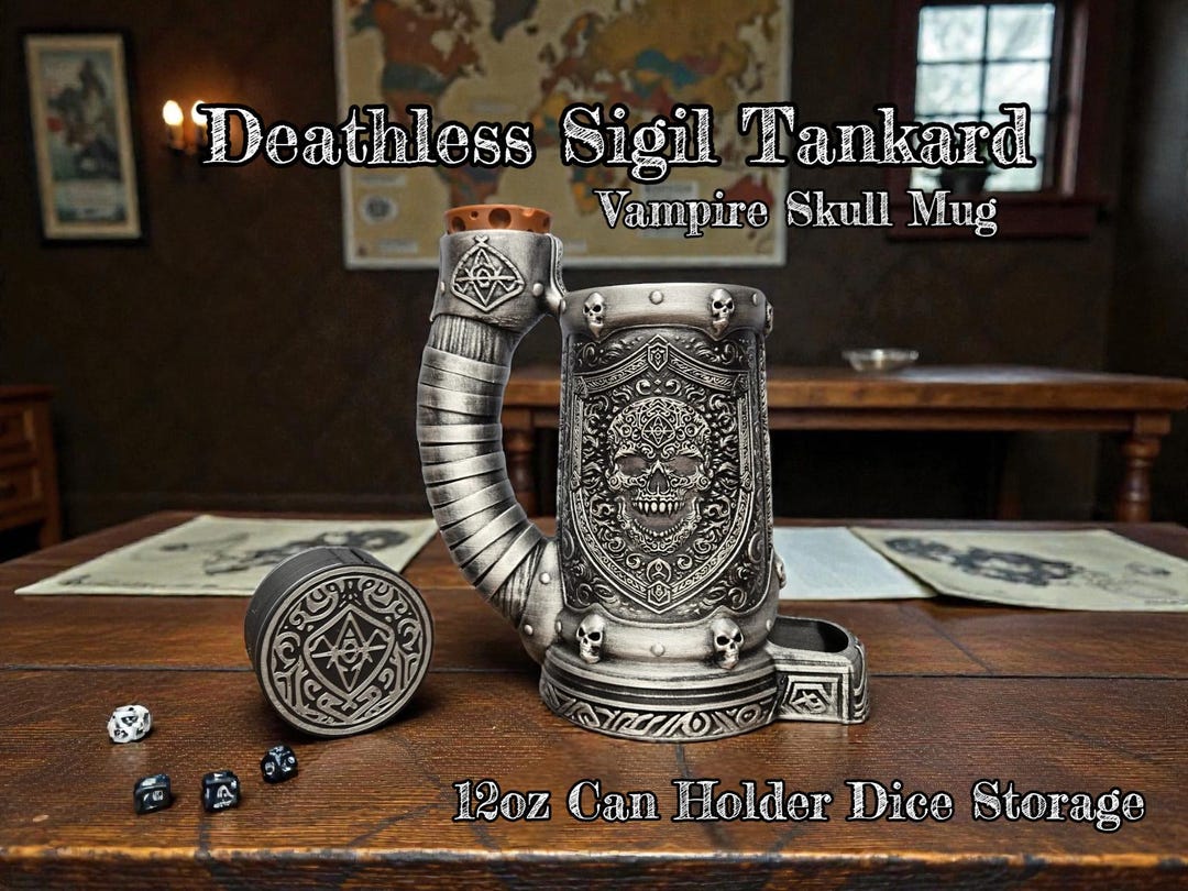 Deathless Sigil Tankard Vampire Skull Mug Gothic Fantasy Decor 12oz Can ...