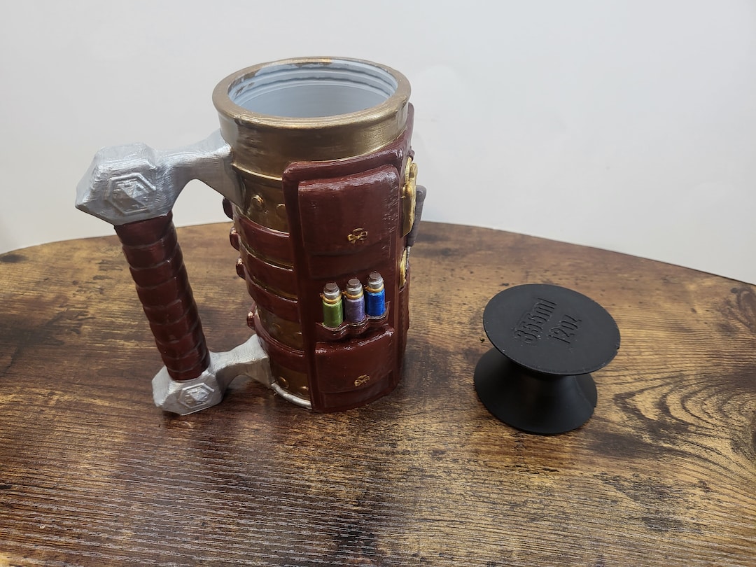 Hand Painted Mythic Mug Can Holder-the Rogue - Etsy