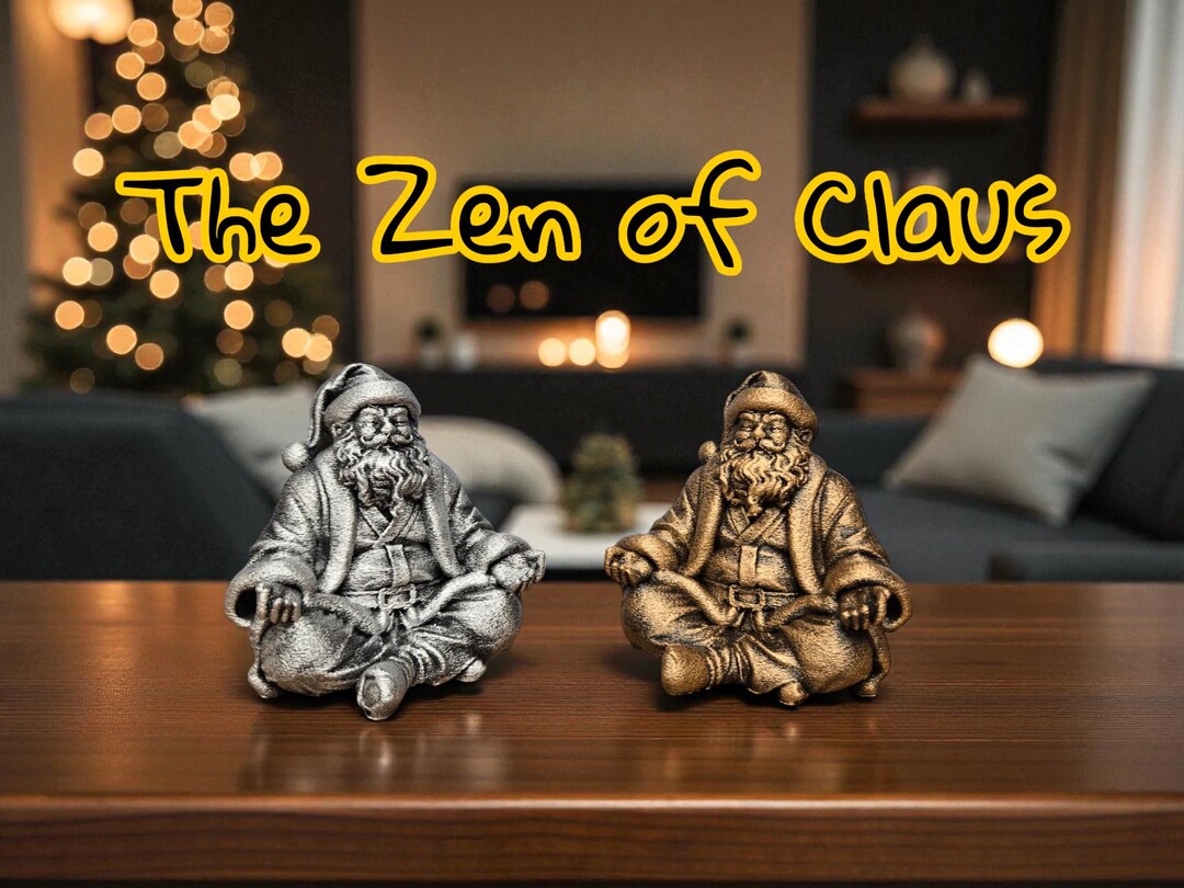 Meditating Santa Figurine – Hand-painted Zen Christmas Decor - Etsy