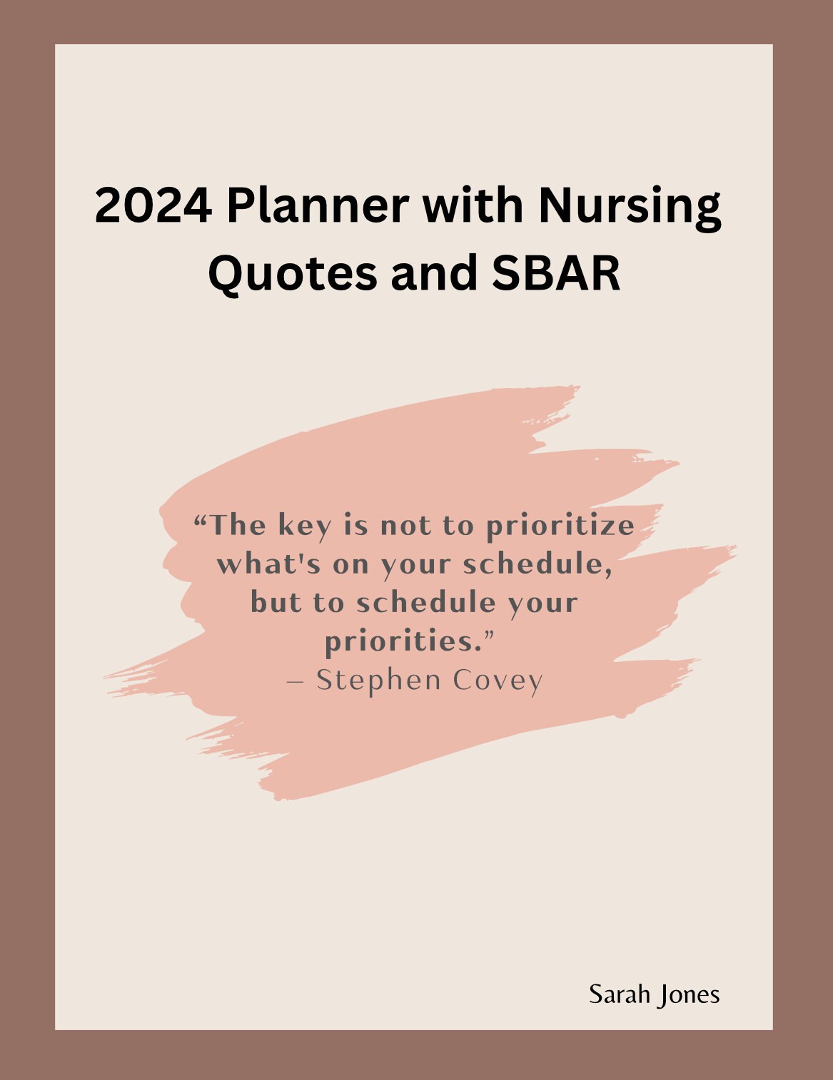 2024 Planner With Nursing Quotes and SBAR, Nursing, Quotes, Motivation ...