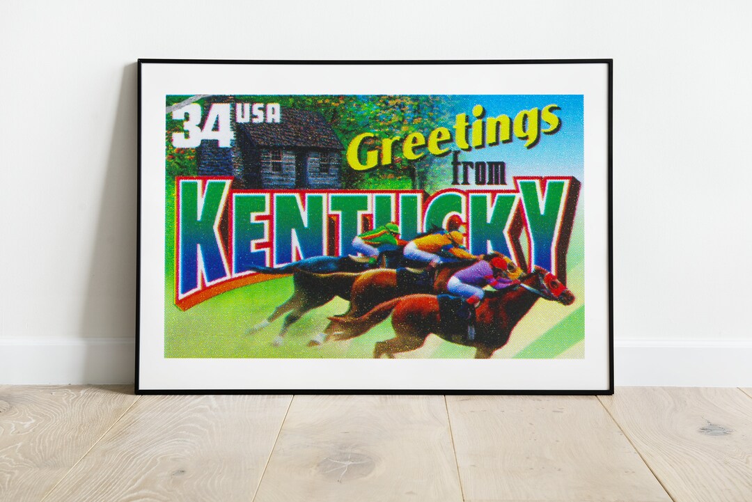 Welcome to Kentucky USA Postage Stamp Printing Aesthetic Wall Art ...