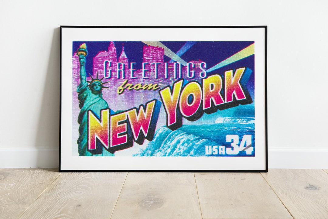 Welcome to New York USA Postage Stamp Printing Aesthetic Wall Art ...
