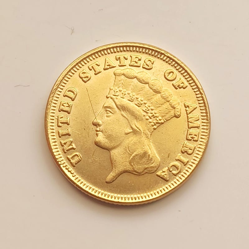 3 Dollar Us Gold Coin - Etsy