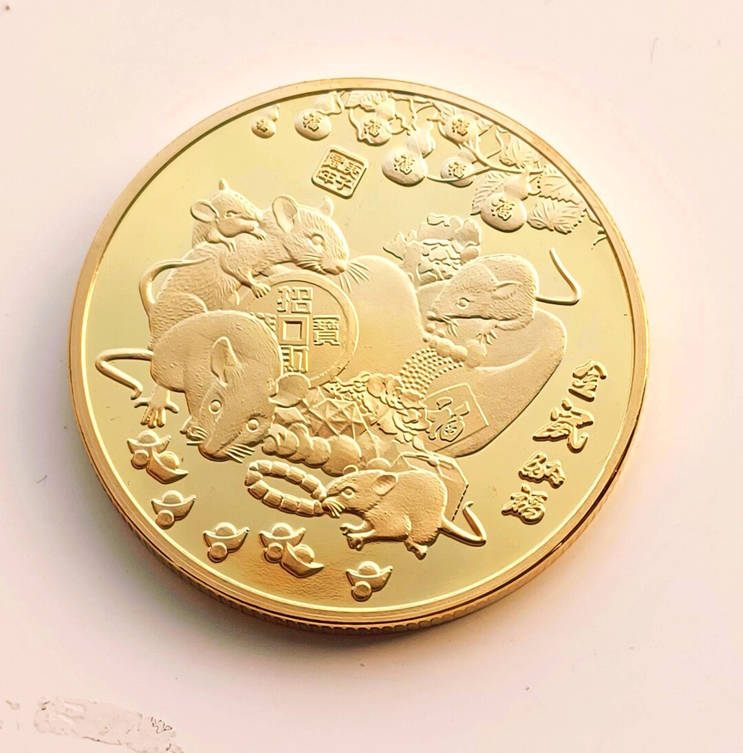 1oz Year of the Rat Coin* 2021* Gold Plated Restrike - Etsy