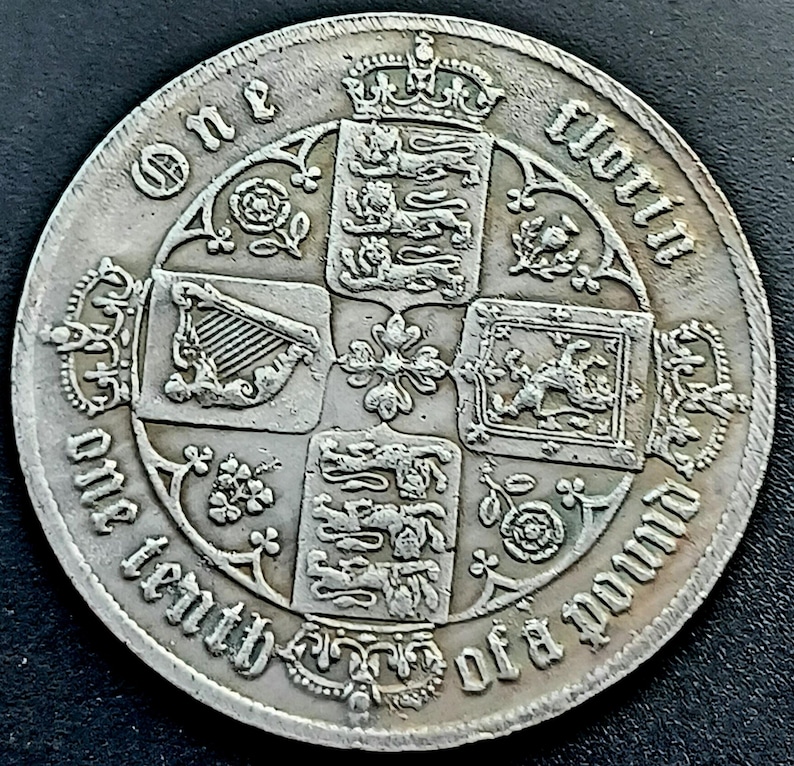 1847 Queen Victoria Gothic Florin Coin Gift Item for Collector Restrike ...