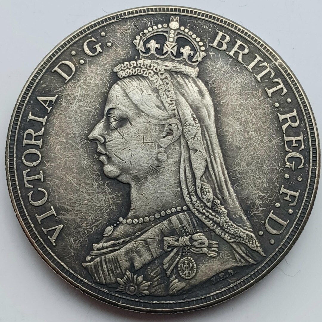 1892 Queen Victoria Crown Coin Gift Item for Collector Restrike British ...