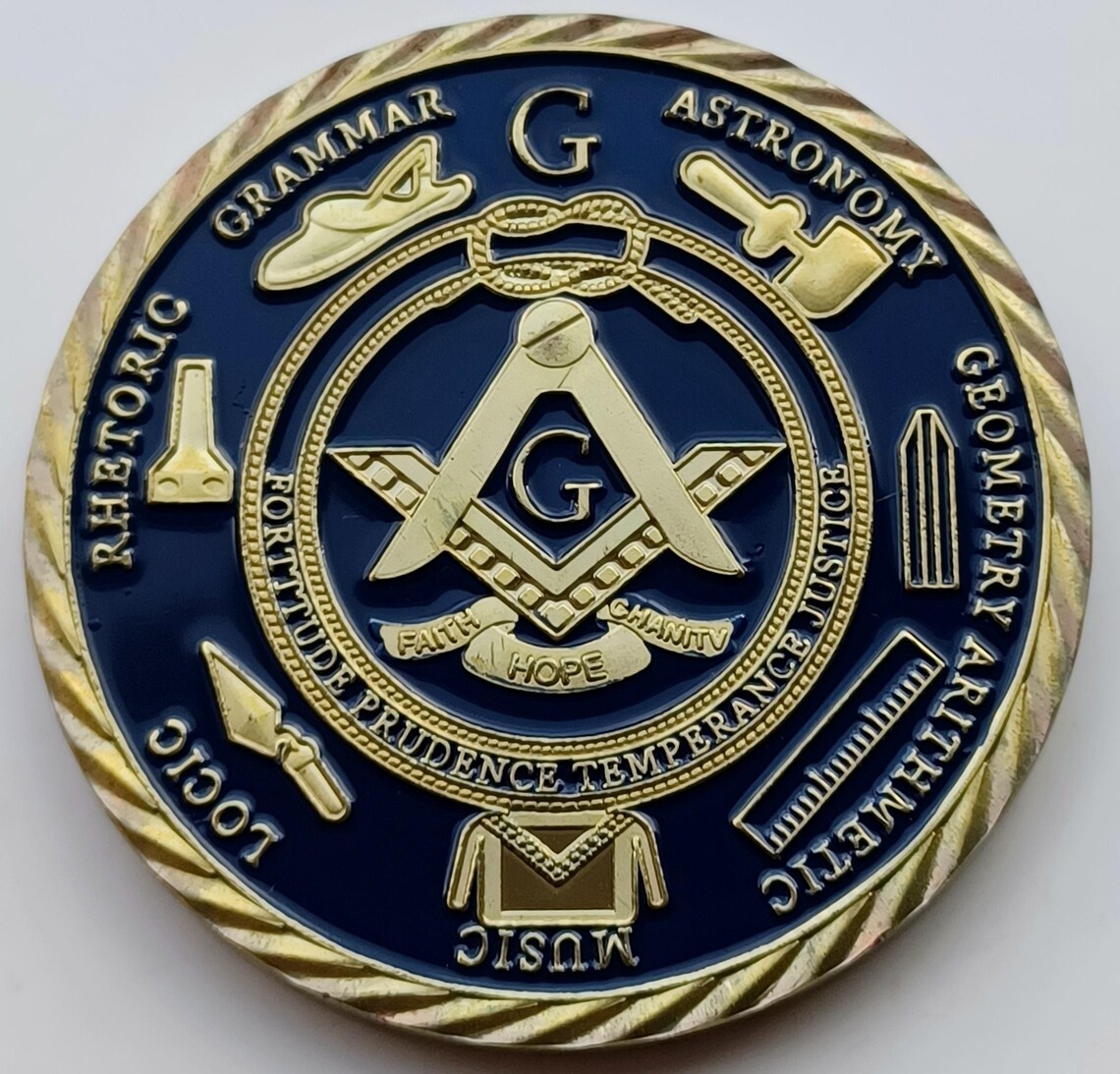 Masonic Coin, 24c Gold Plated, Enamel 40mm, 35g - Freemasonry - Etsy