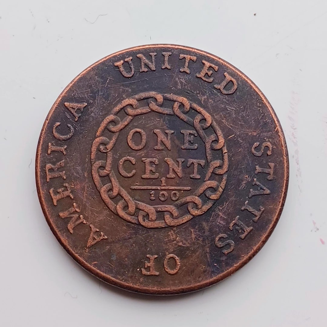 1793 Chain Cent, 1C, Colonial Copper Coin, USA, Restrike. - Etsy