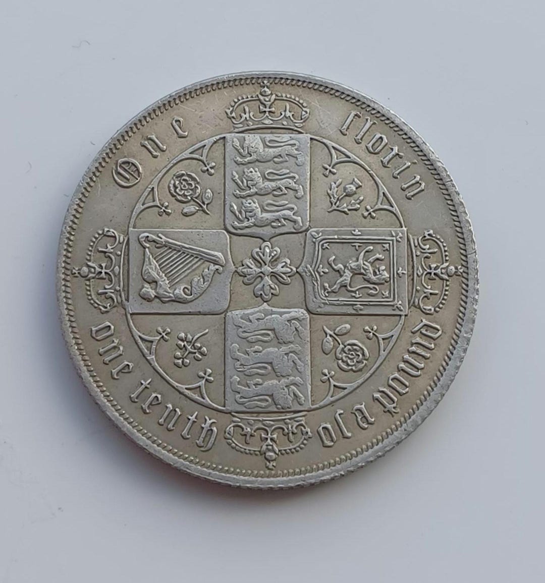 Queen Victoria Florin Coin, 1857 Gothic Head Restrike, Silver Plated - Etsy