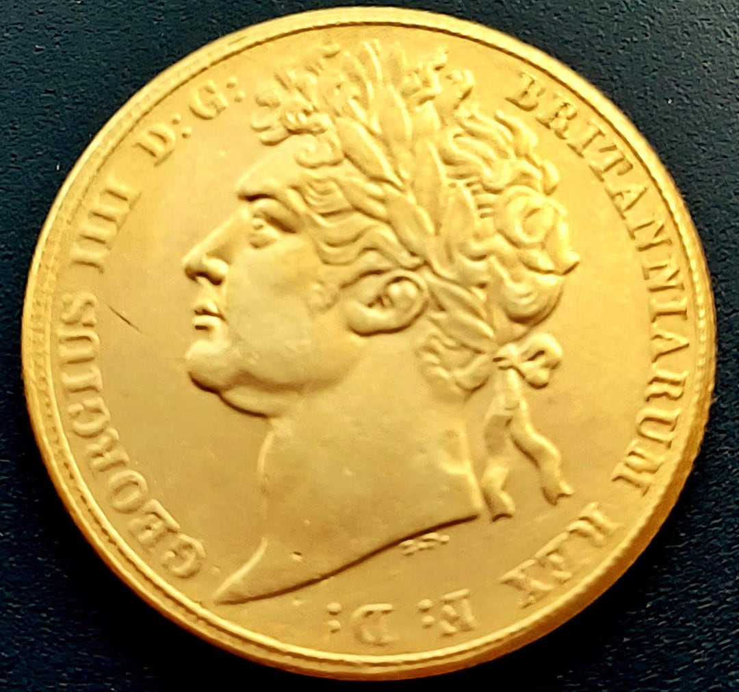 British Sovereign Coin, *1822 - 1824* George Lv , Gold Plated Restrike ...