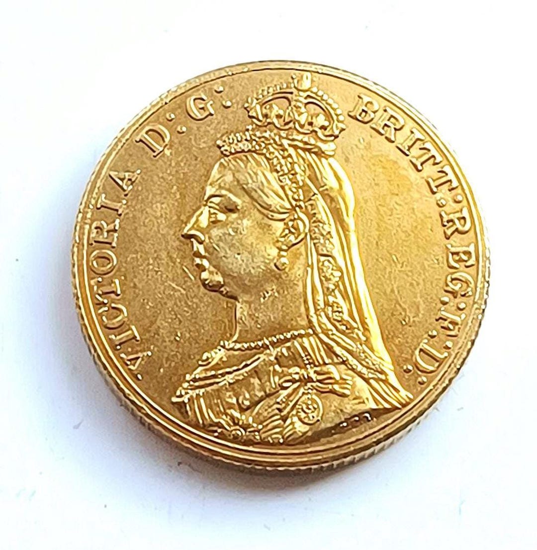 1887 Queen Victoria Sovereign British Coin Gift Item for Collector ...