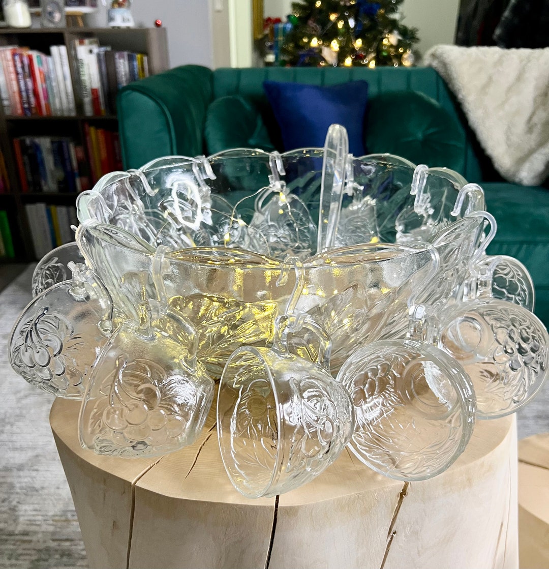 Vintage Punch Bowl Set Grapevine Pattern With Original Box - Etsy