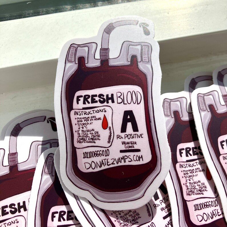 Vampire Blood Bag Stickers - Etsy