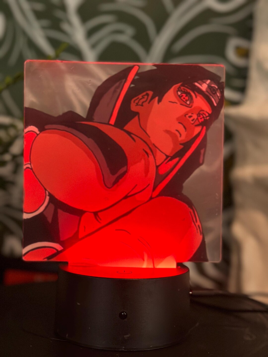 Itachi Uchiha Glass Painting | Hand-painted Naruto LED Art | Usb ...