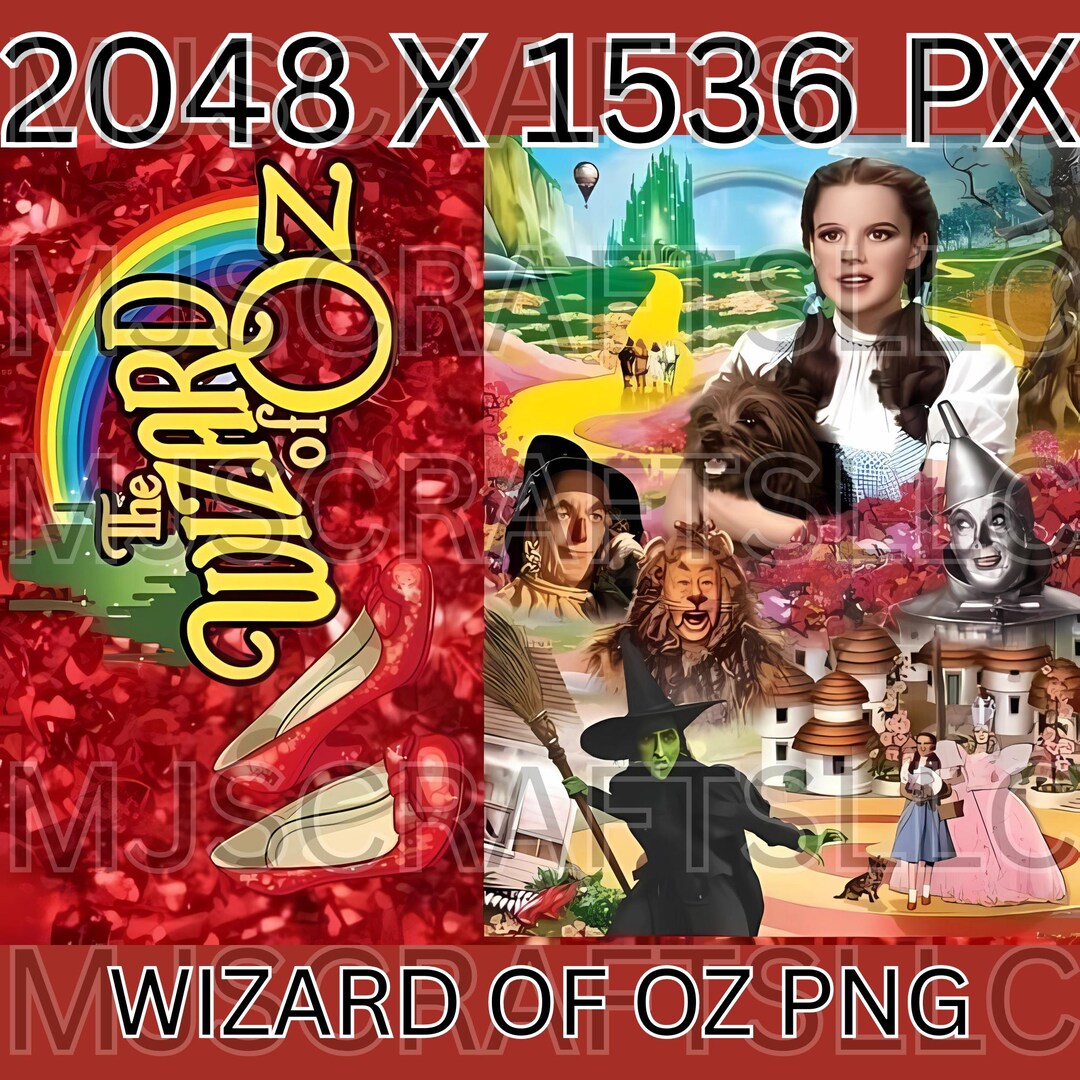 Wizard of Oz Tumbler Wrap Bundle, Digital Sublimation PNG Files, 20oz ...