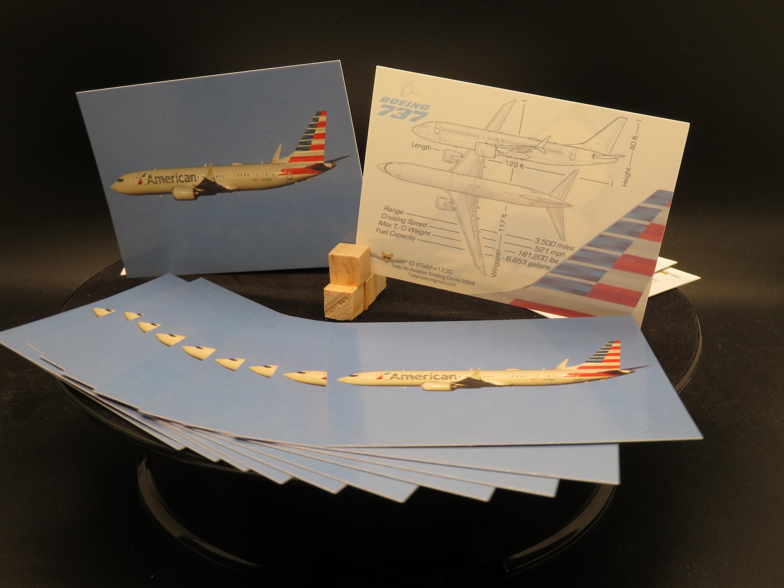 American Airlines Boeing 737 Max 8 - Set of 25 Aviation Trading Cards ...