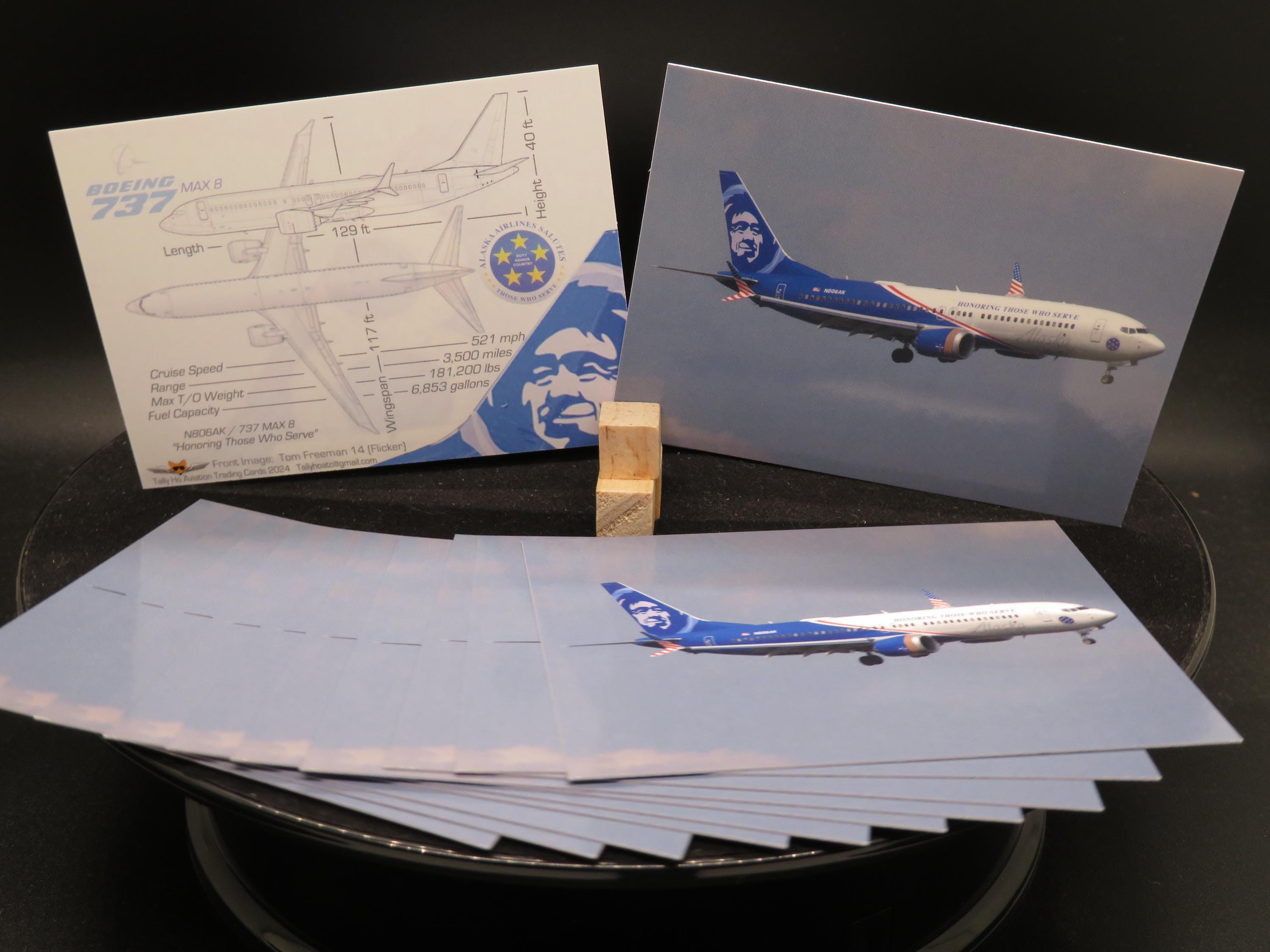 Alaska Airlines Boeing 737 Max 8 "honoring C/s..." - Set of 25 Aviation ...