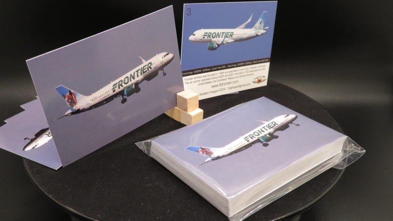 Frontier Airlines Airbus A320 Set of 25 Aviation Trading Cards - 2.5"x ...