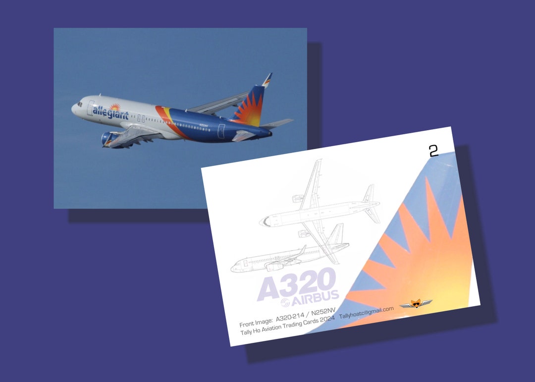 Allegiant Air Airbus A320 Set of 25 Aviation Trading Cards 2.5x 3.5 ...