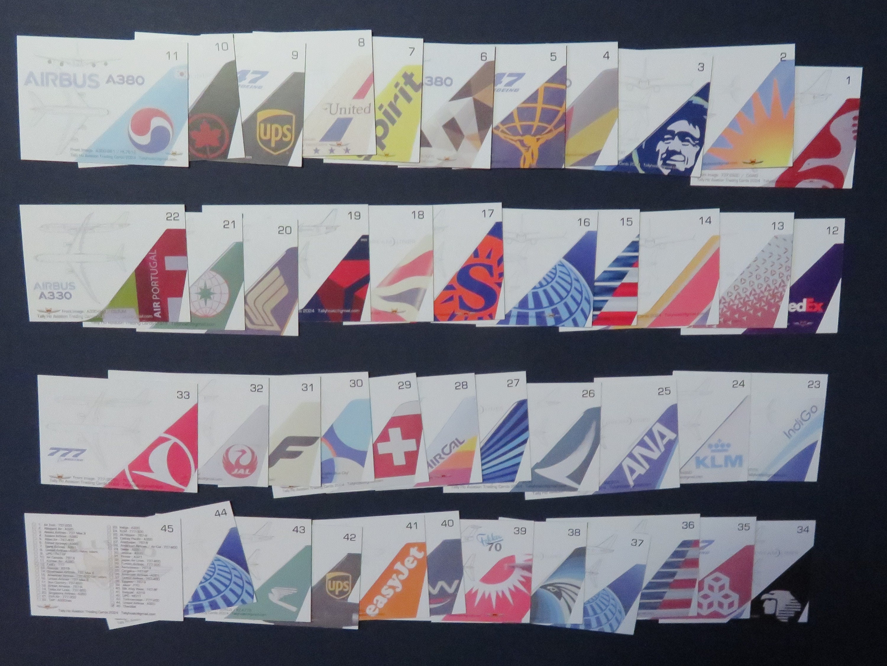 Airplane Aviation Trading Cards - Airliner Set - 99 Cards - Etsy