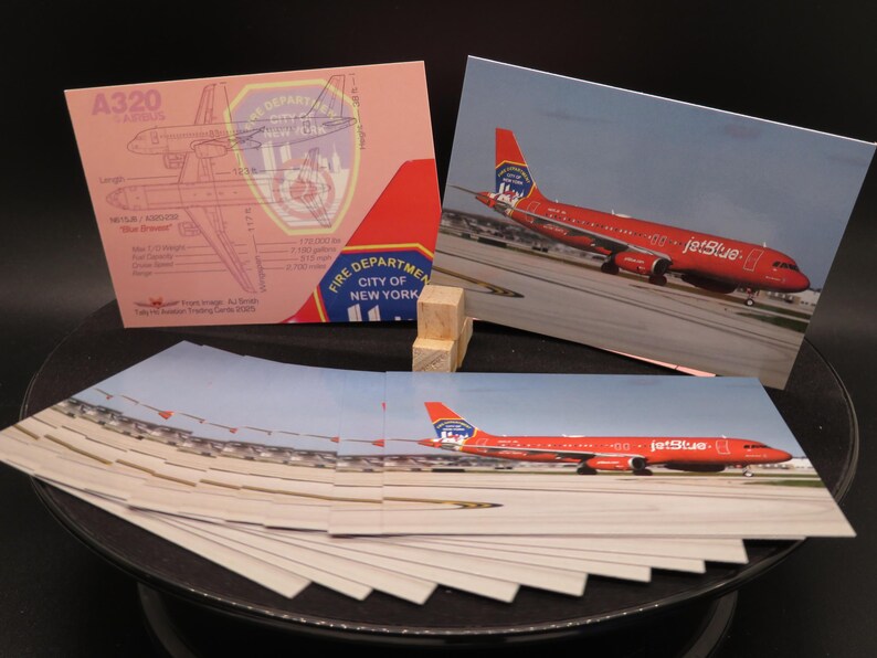 Jetblue Airways Airbus A320 Set of 25 Aviation Trading Cards - 2.5"x 3. ...