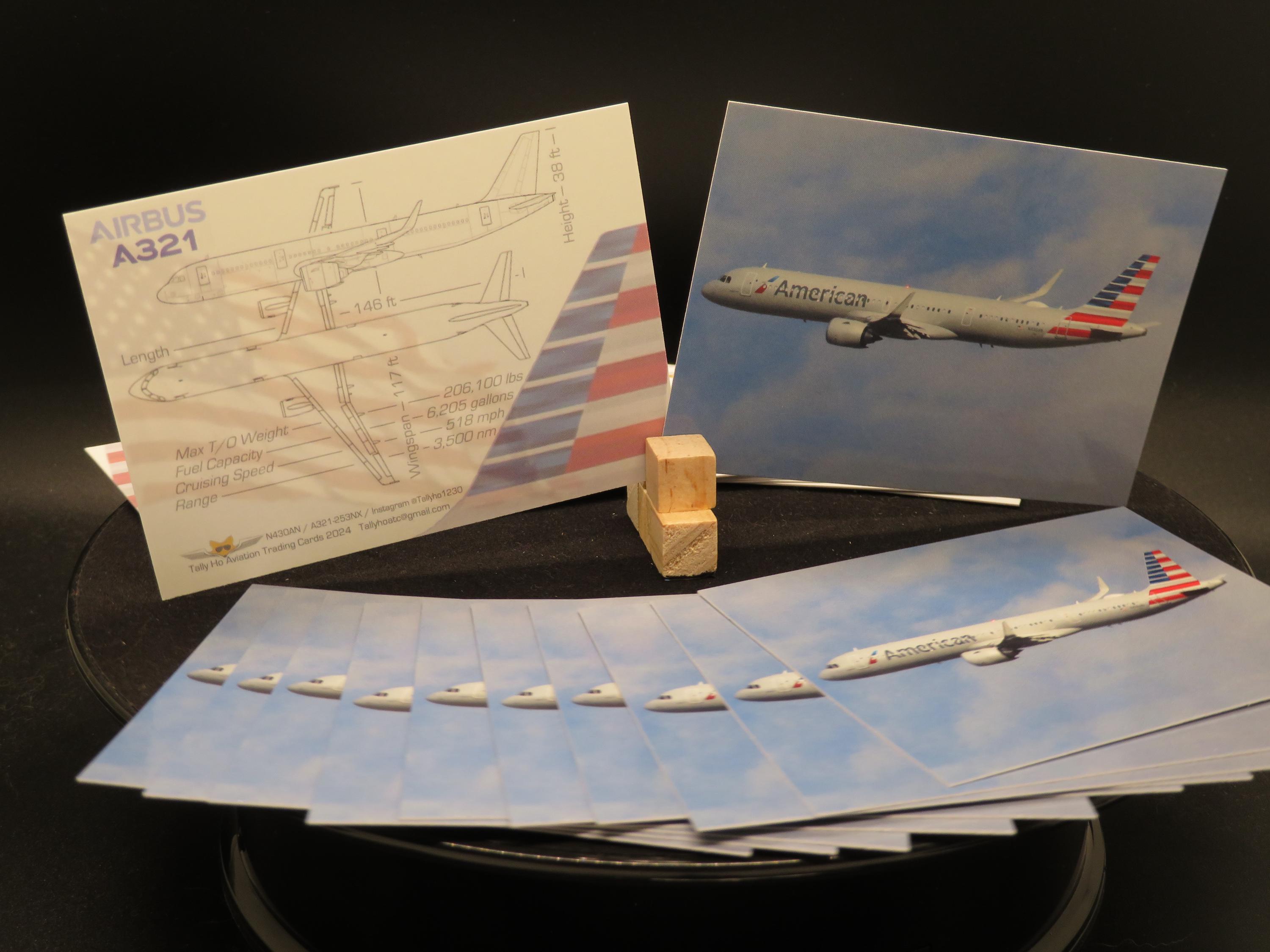 American Airlines Airbus A321 - Set of 25 Aviation Trading Cards - 2.5 ...