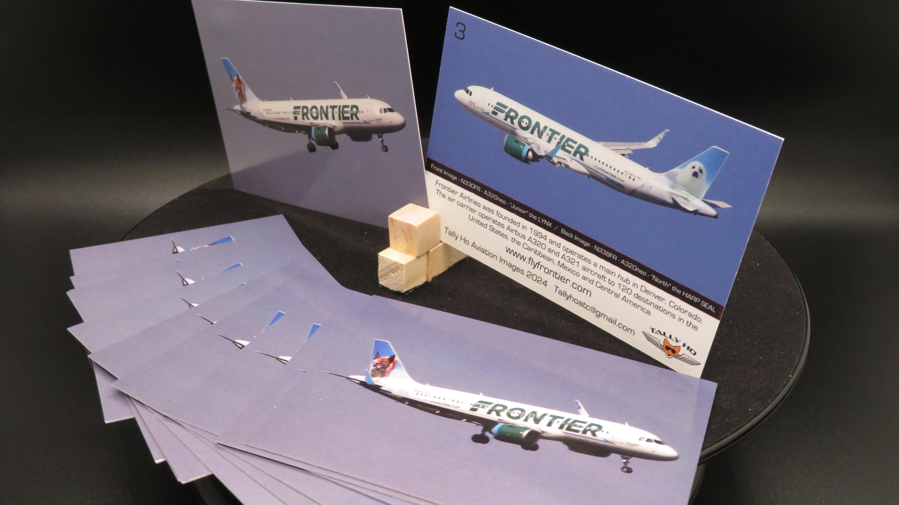 Frontier Airlines Airbus A320 Set of 25 Aviation Trading Cards - 2.5"x ...