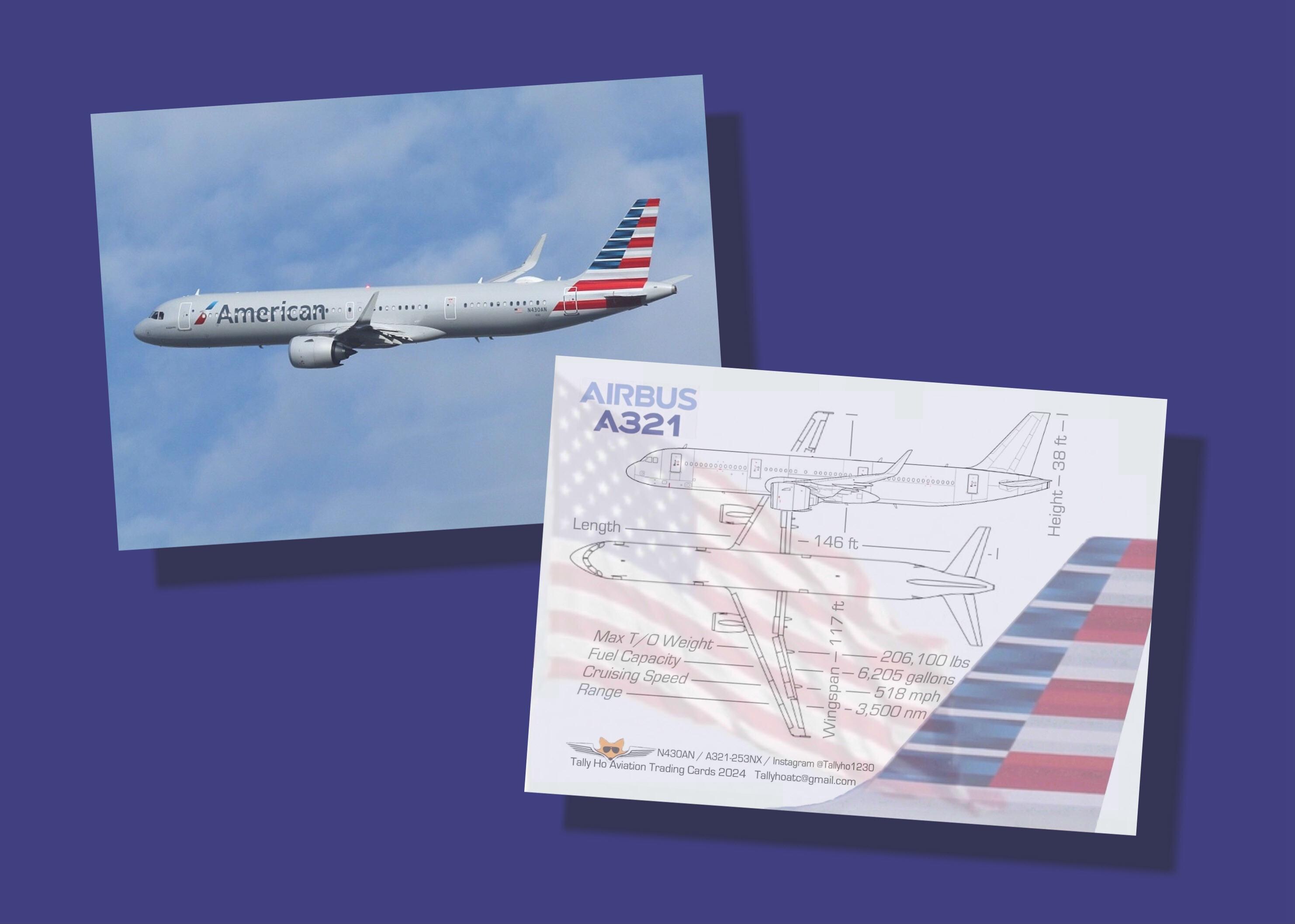 American Airlines Airbus Set of 70 Aviation Trading Cards - 2.5"x 3.5 ...