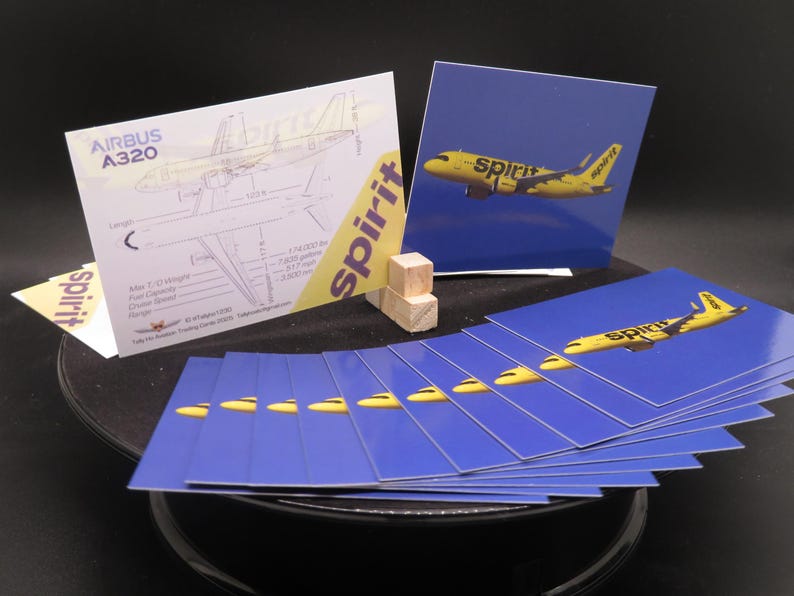 Spirit Airlines Airbus A320 Set of 25 Aviation Trading Cards - 2.5"x 3. ...
