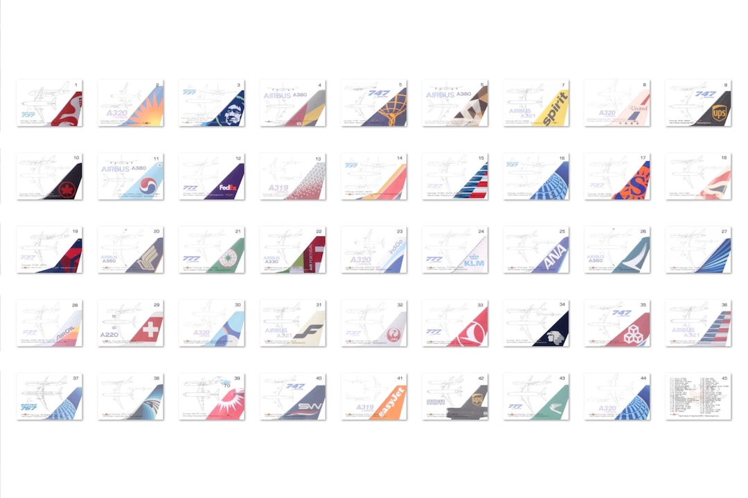 Airplane Aviation Trading Cards - Airliner Set - 99 Cards - Etsy