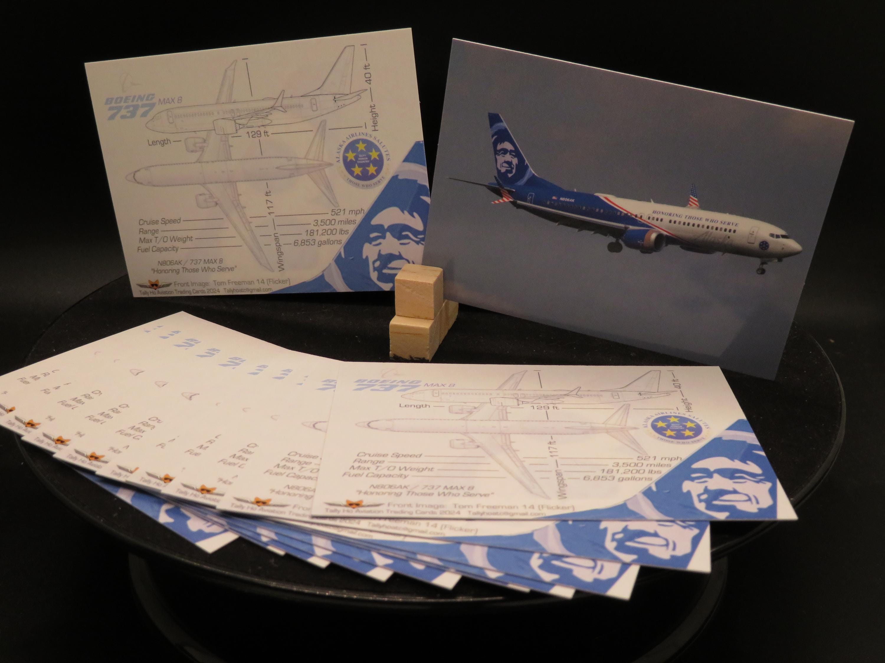 Alaska Airlines Boeing 737 Max 8 "honoring C/s..." - Set of 25 Aviation ...