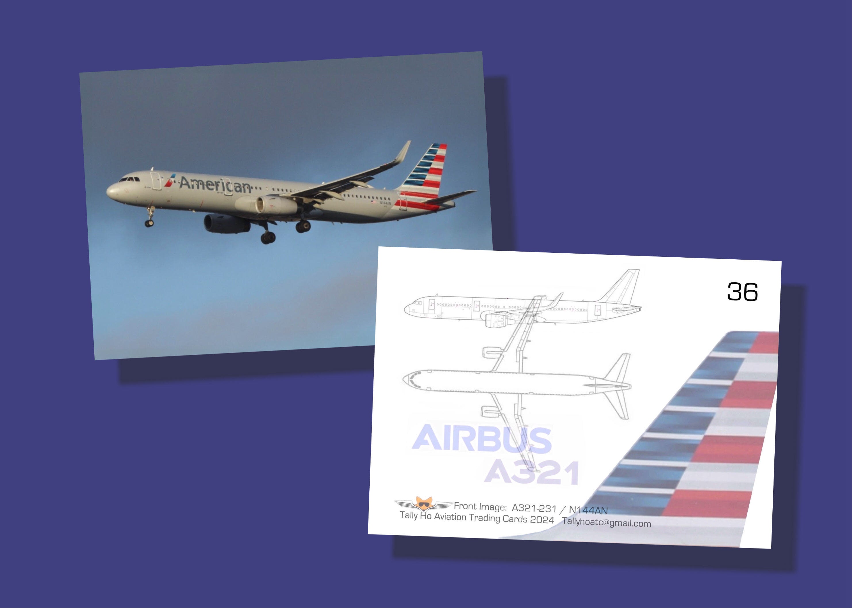 American Airlines Airbus A321 Set of 25 Aviation Trading Cards 2.5x 3.5 ...