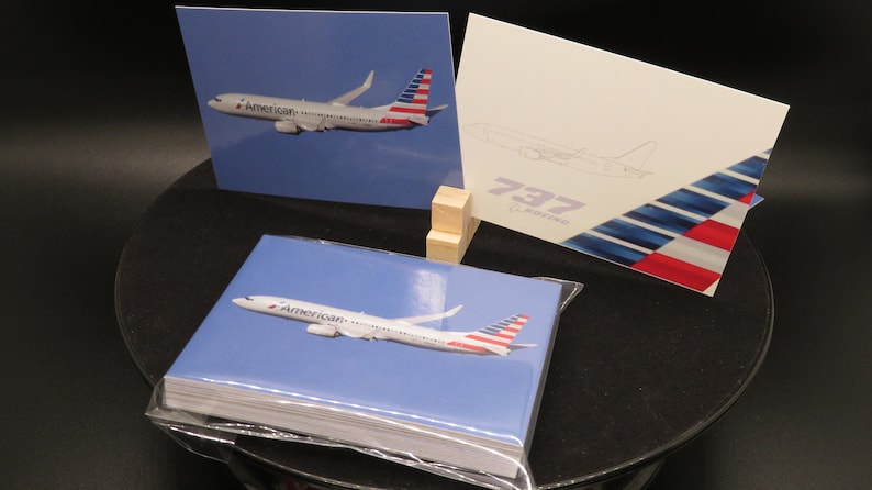American Airlines Boeing 737-800 Set of 50 Aviation Trading Cards 2.5x ...