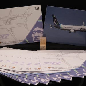 Alaska Airlines Boeing 737-800 - Set of 50 Aviation Trading Cards - 2.5 ...
