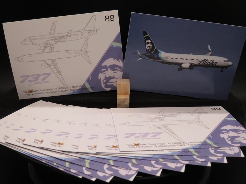 Alaska Airlines Boeing 737-800 Set of 50 Aviation Trading Cards 2.5x 3. ...