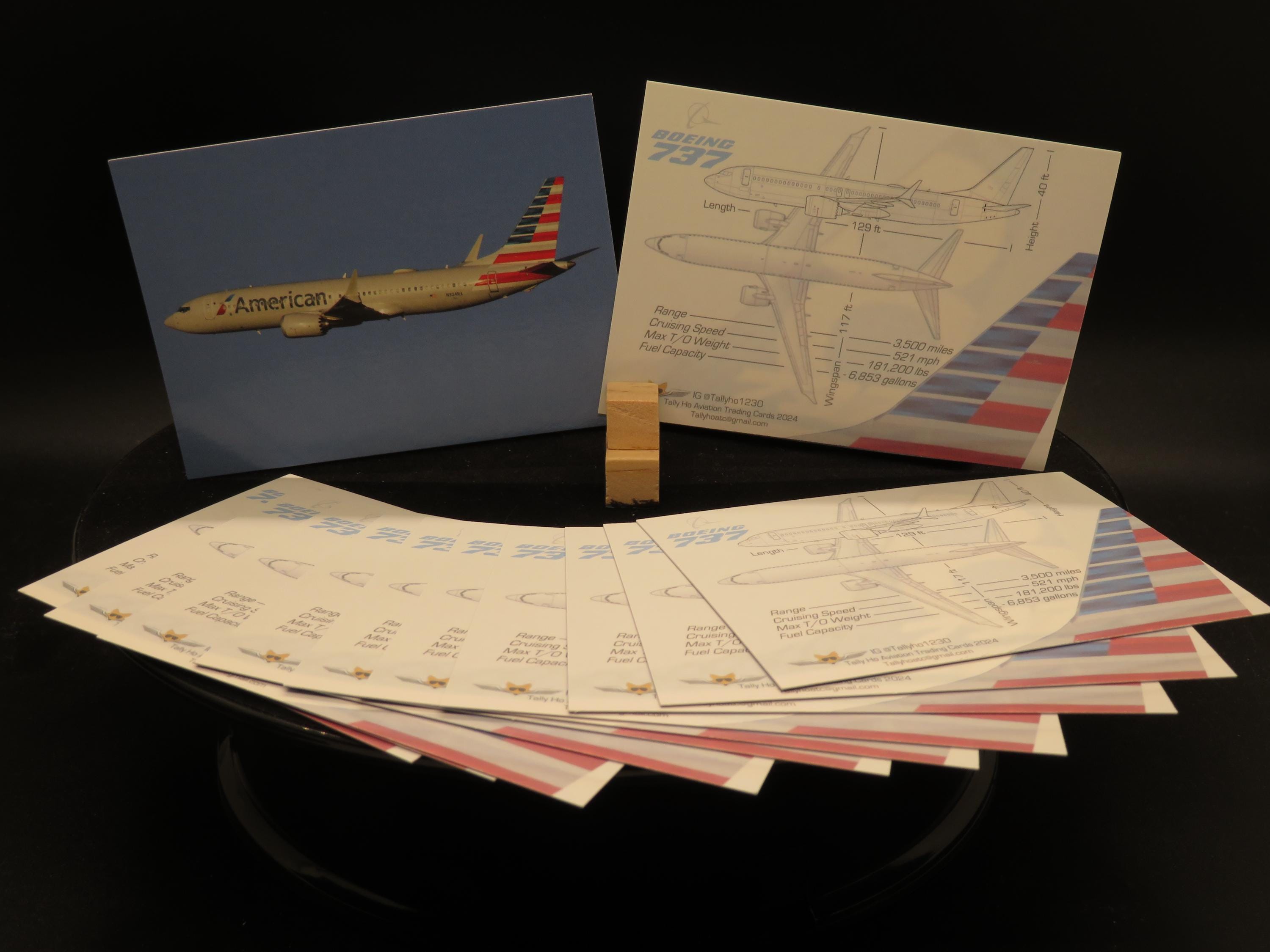 American Airlines Boeing 737 Max 8 - Set of 50 Aviation Trading Cards ...