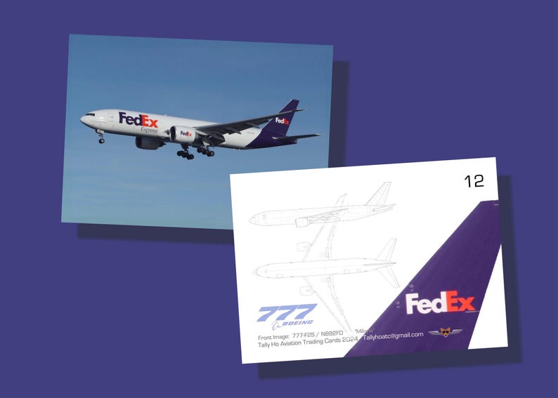 Fedex Boeing 777 Aviation Trading Cards - Set of 25 - 2.5"x 3.5 ...