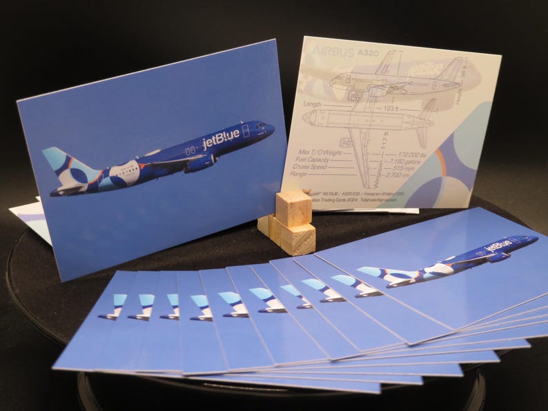 Jetblue Airways Airbus A320 Set of 50 Aviation Trading Cards - 2.5"x 3. ...