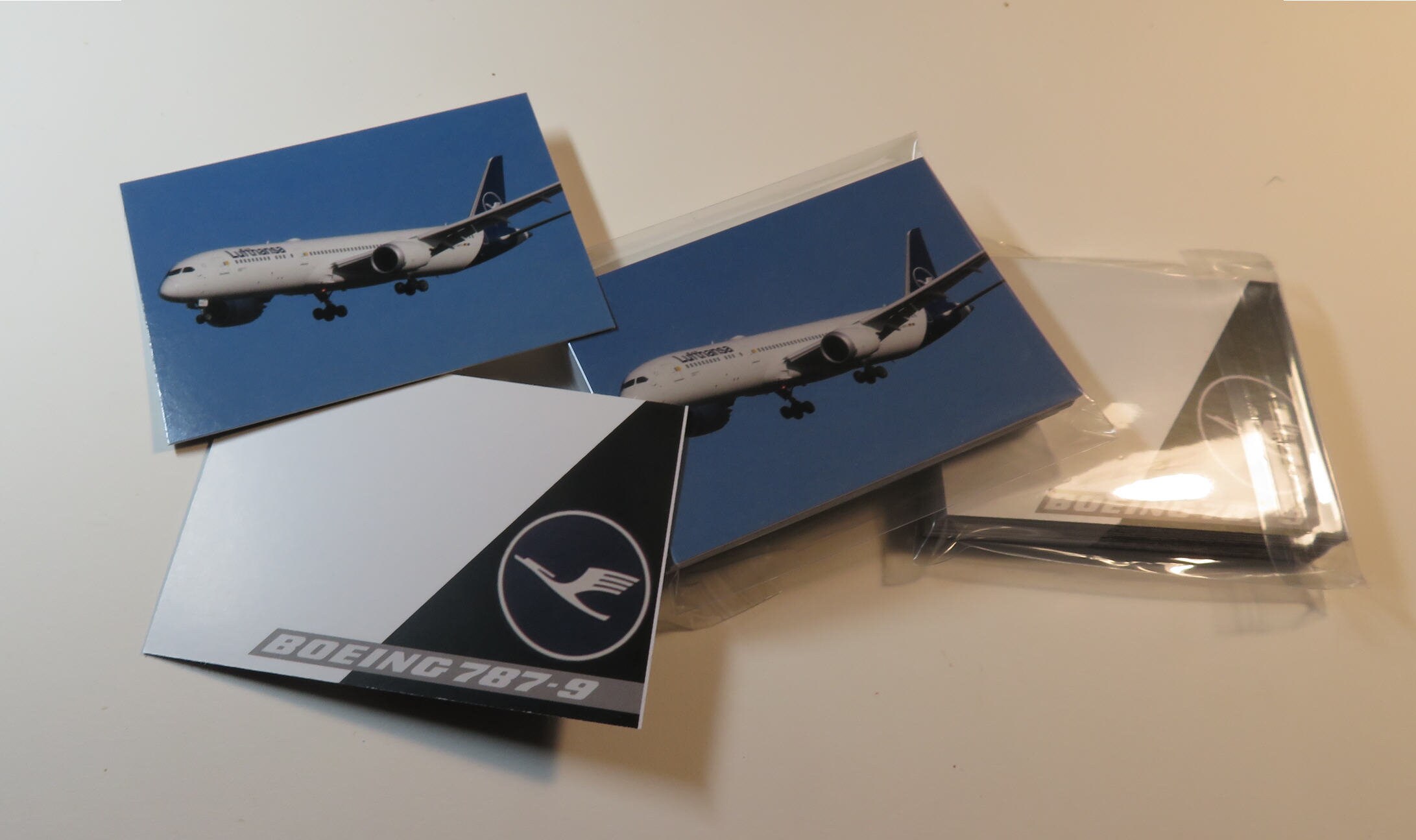 Lufthansa Airlines 787-9 D-ABPA Set of 50 Aviation Trading Cards 2.5x 3 ...