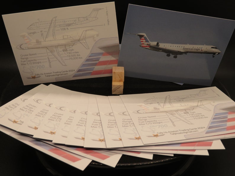 American Eagle CRJ 700 Set of 25 Aviation Airplane Trading Cards - 2.5 ...