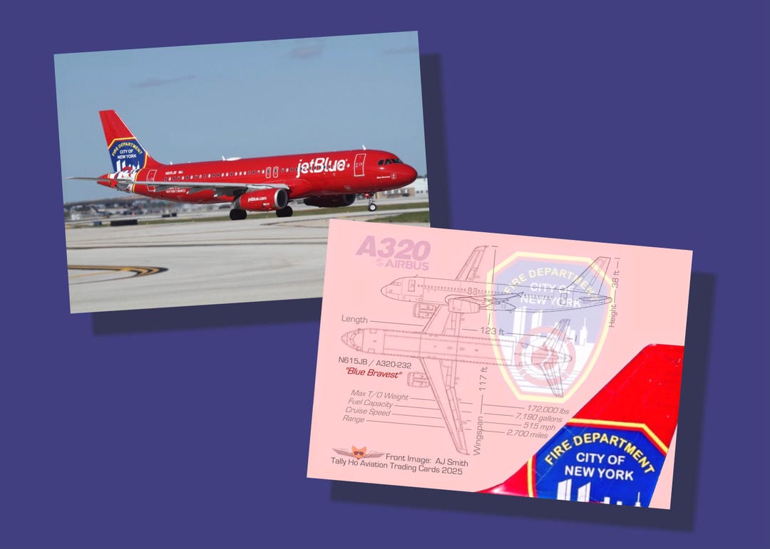 Jetblue Airways Airbus A320 Set of 25 Aviation Trading Cards - 2.5"x 3. ...